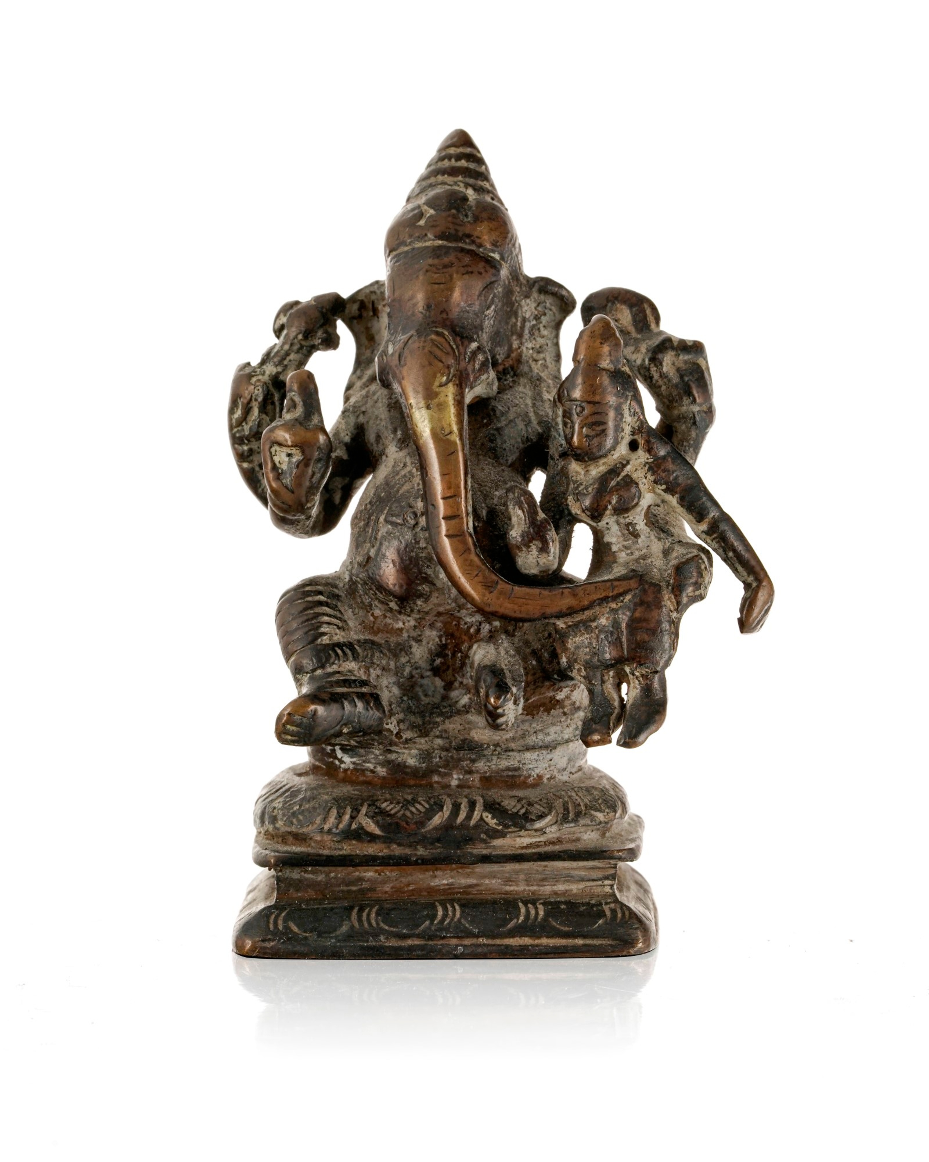Ganesh et parèdre, sculpture en bronze, Inde,… | Piguet