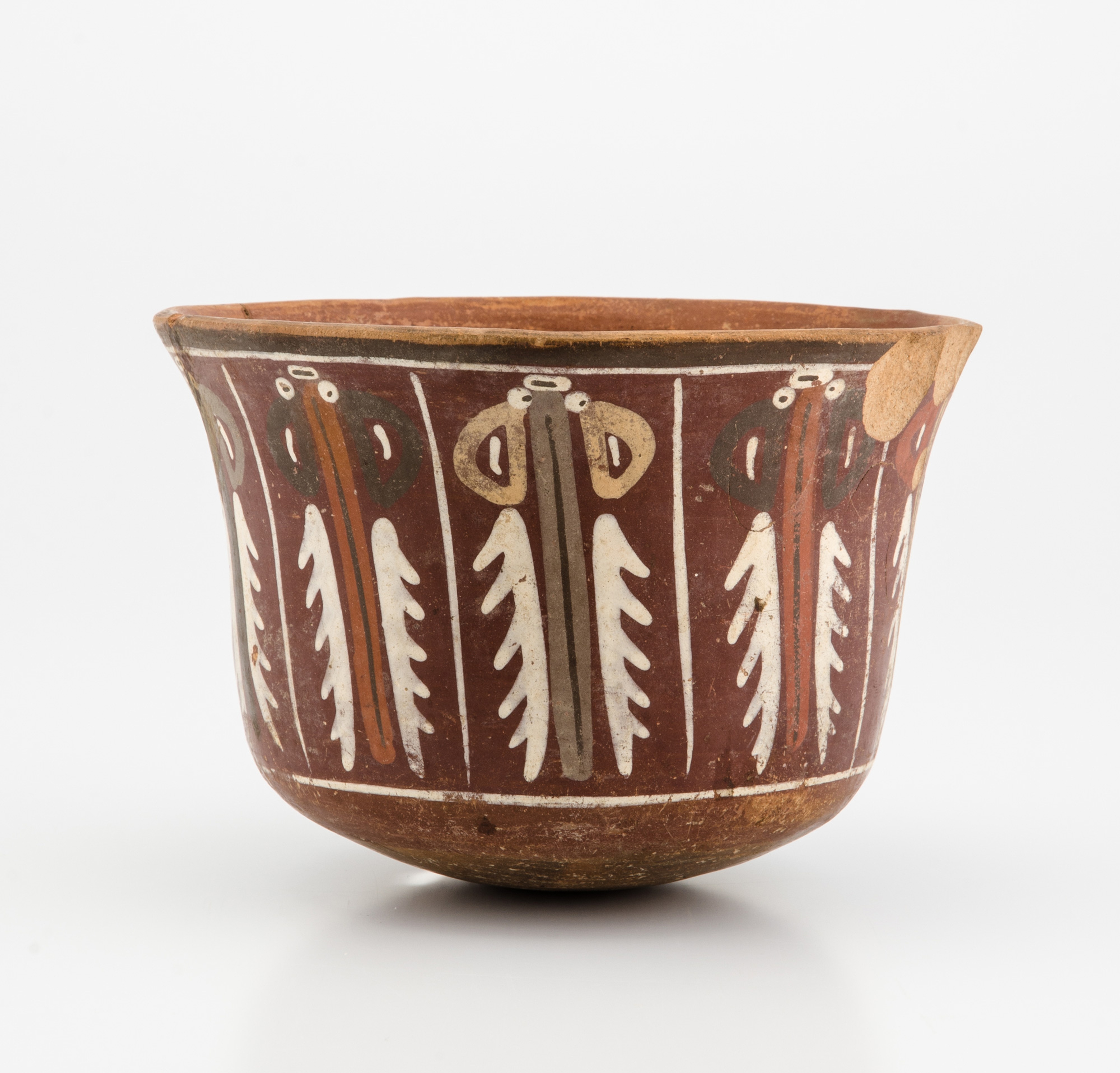 Bol évasé à fond rond en terre cuite polychrome ,… | Piguet