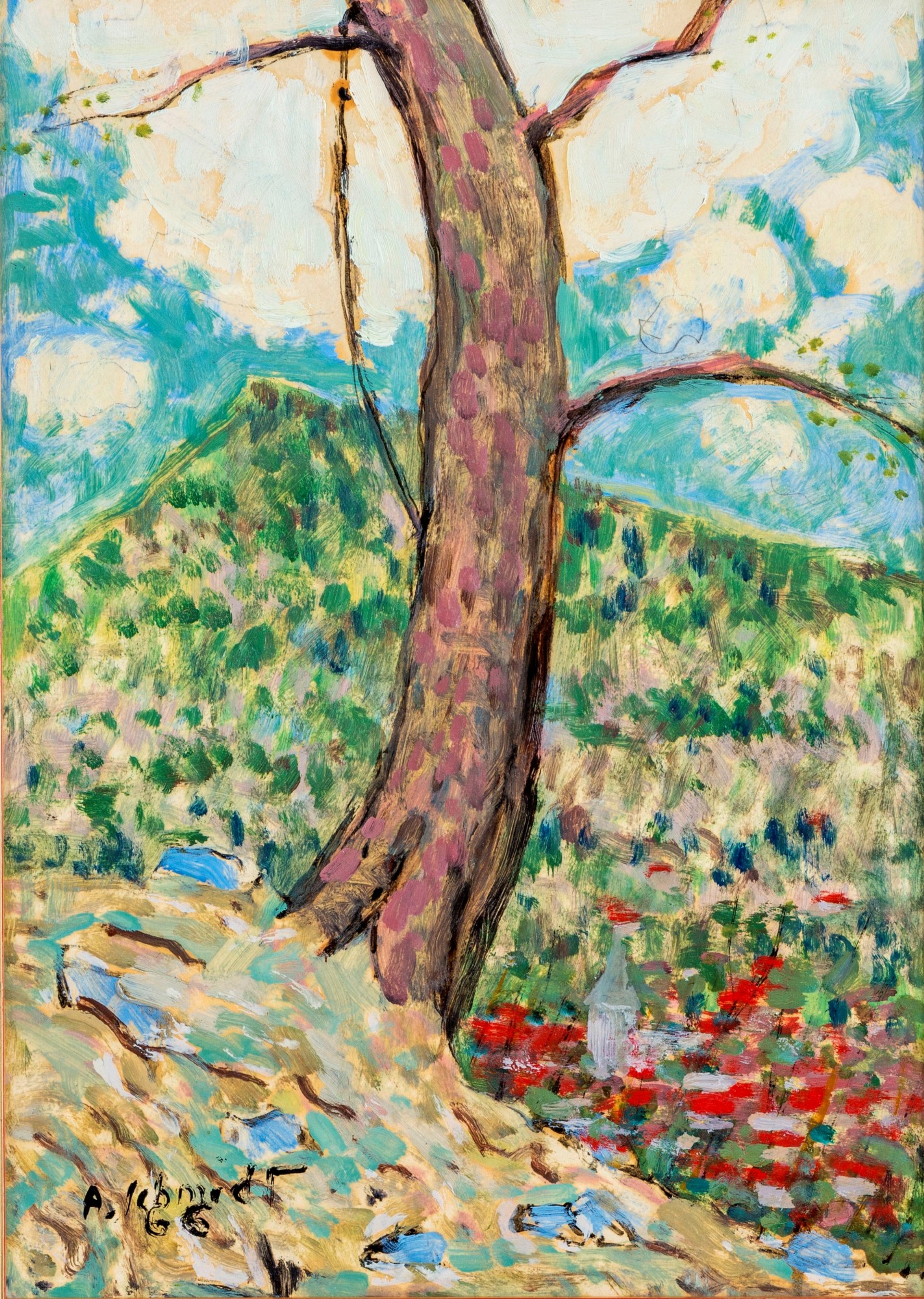 Albert Schmidt (1883-1970) , Arbre dans un champs… | Piguet