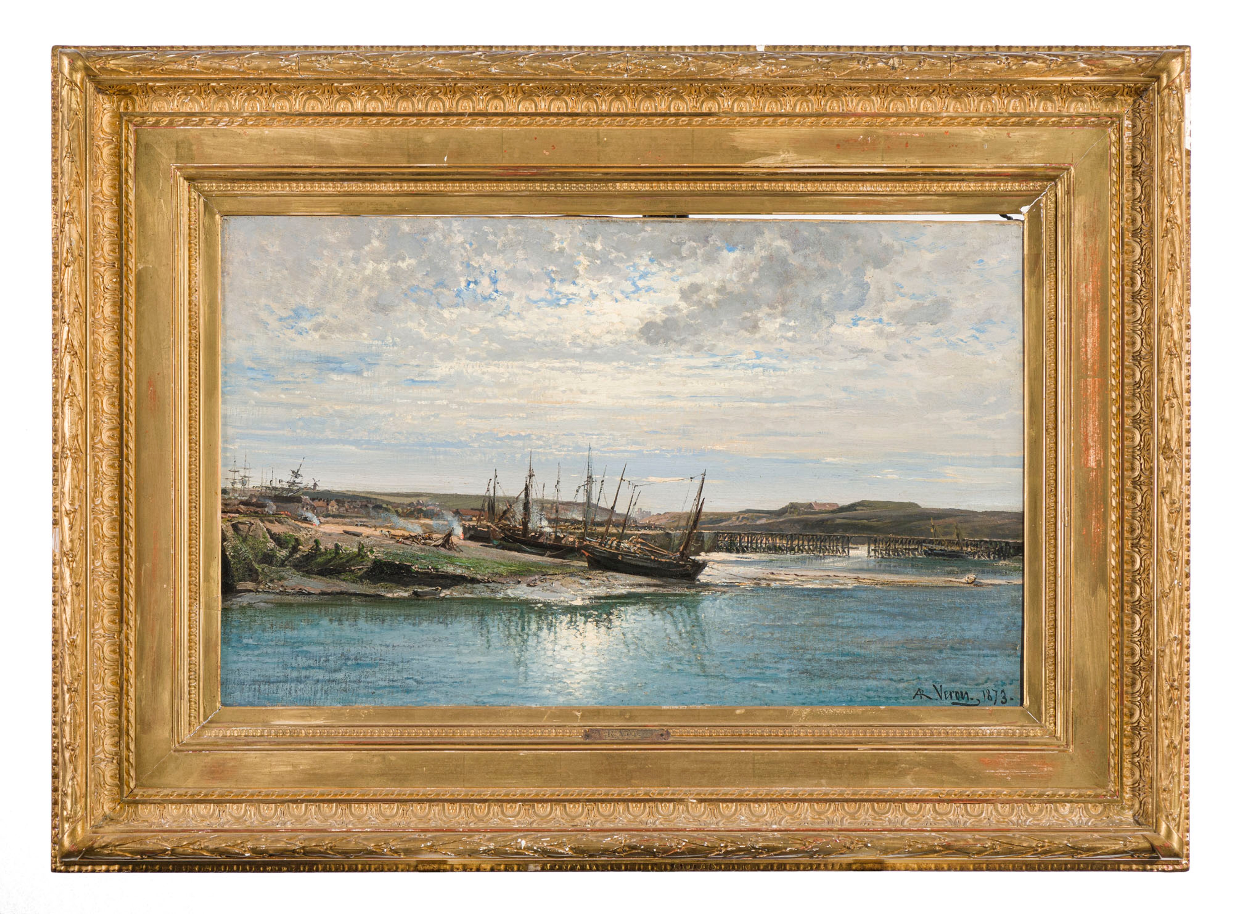 Alexandre René Véron (1826-1897), Bateaux à marée… | Piguet