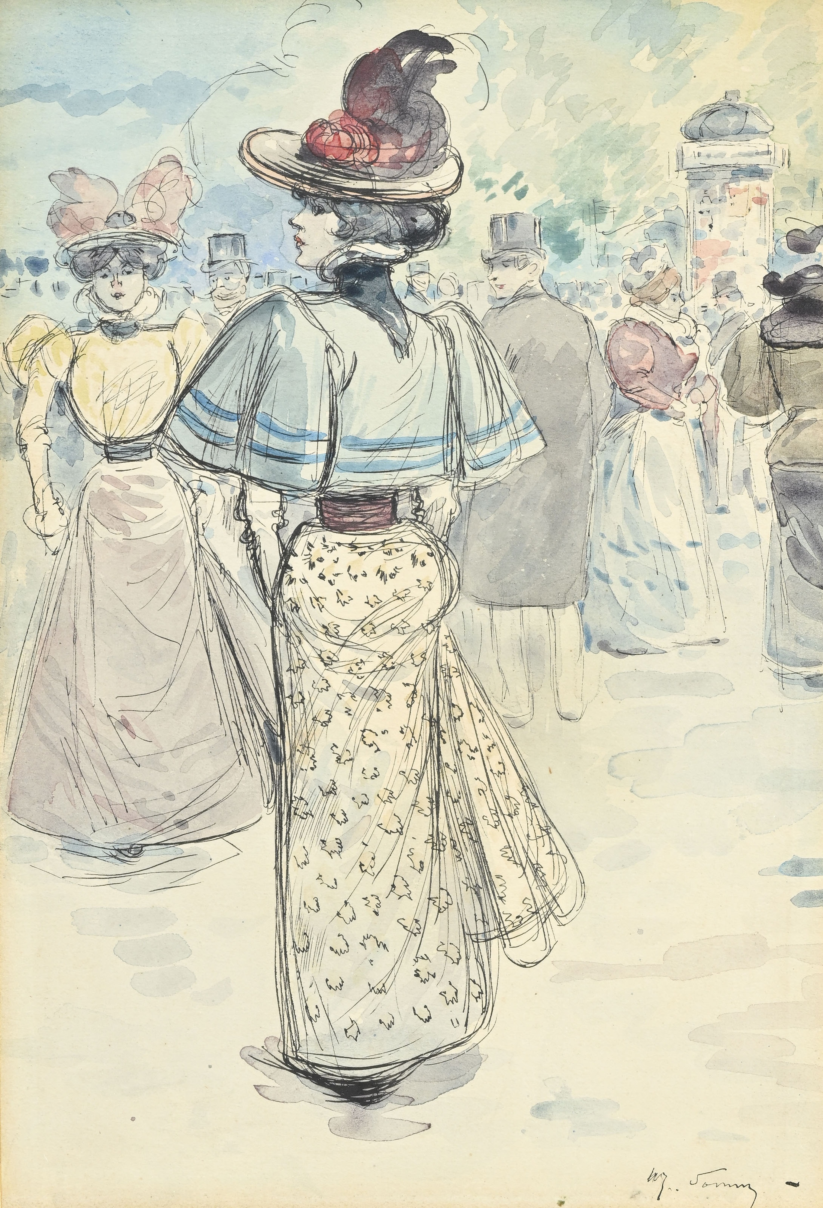 Henry Somm (1844-1907) , Elégante de dos dans la… | Piguet