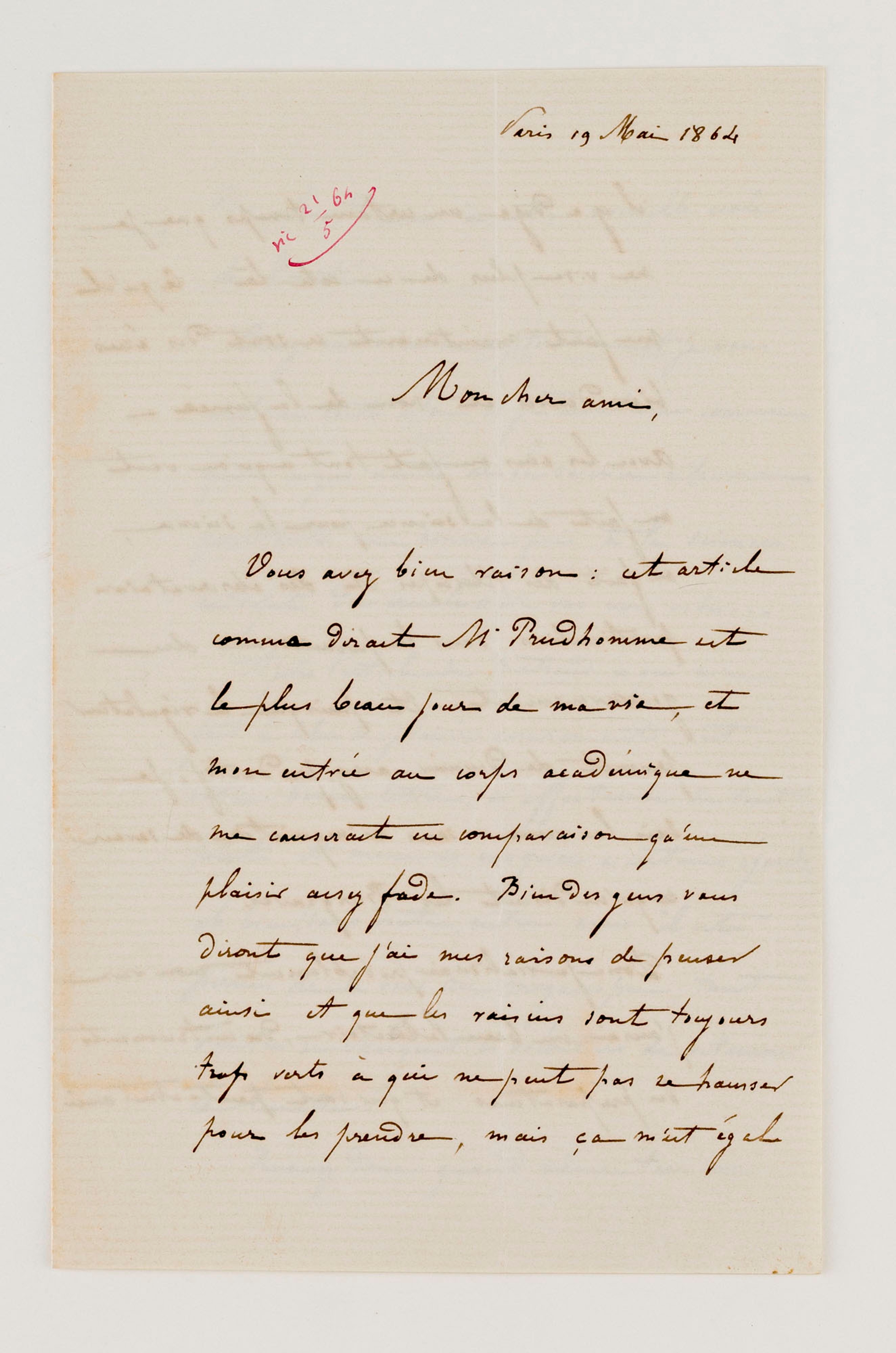 [MANUSCRIT]. FOUCAULT (Léon). Lettre autographe… | Piguet