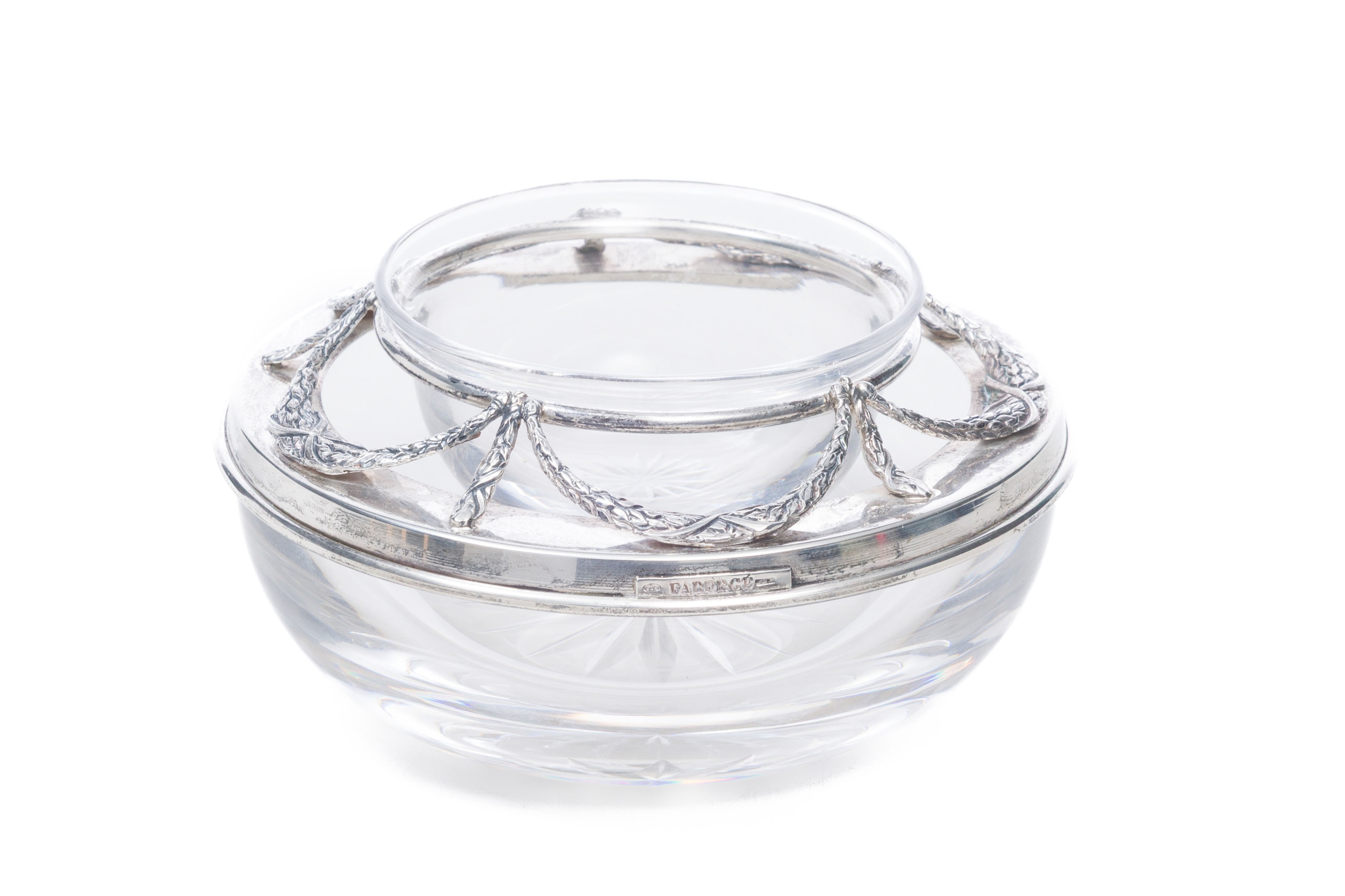 Bol à caviar en cristal et argent 925, Italie, XXe… | Piguet