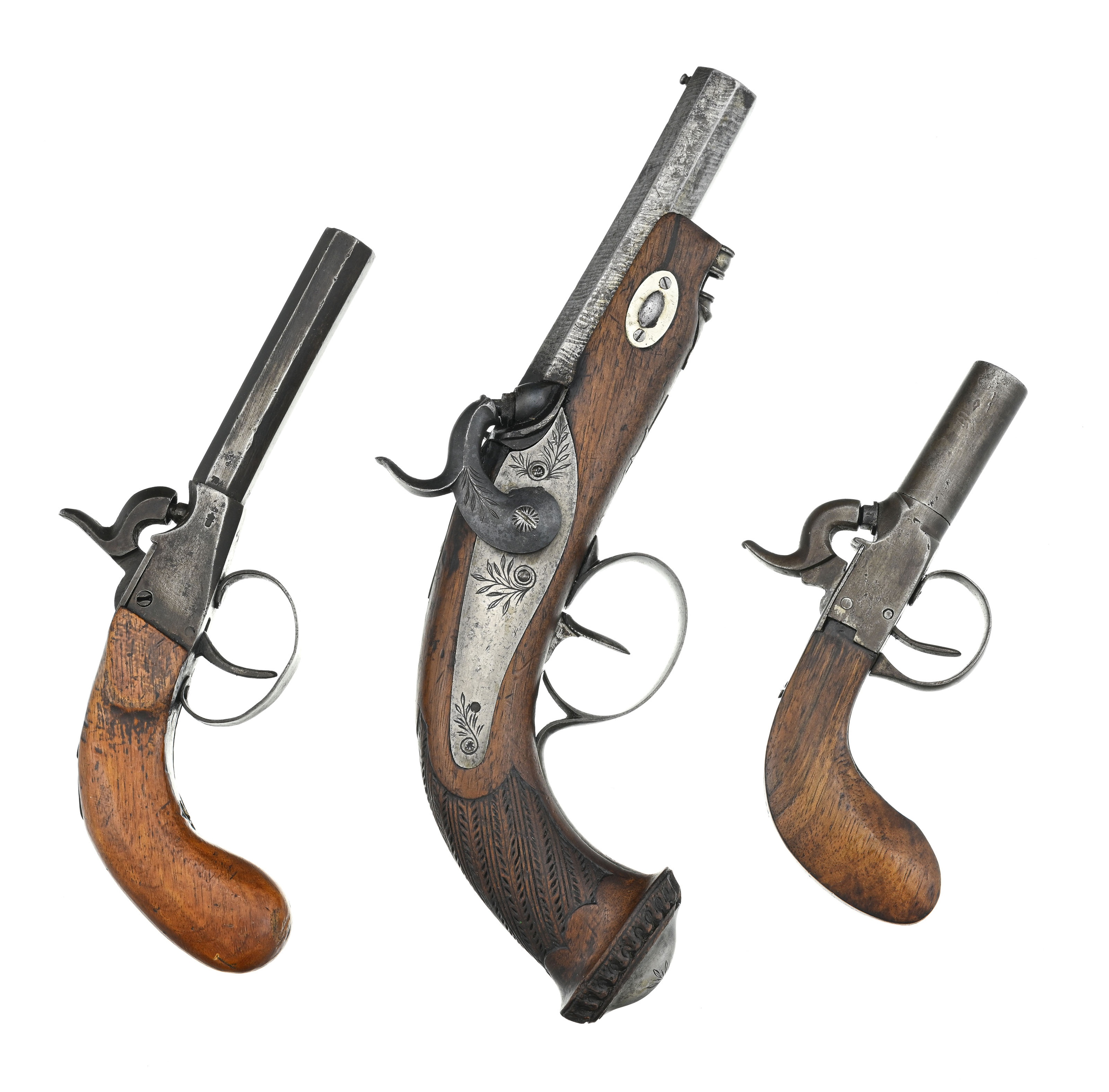 Lot de 3 pistolets à percussion, XIXe s. , dont 1… | Piguet