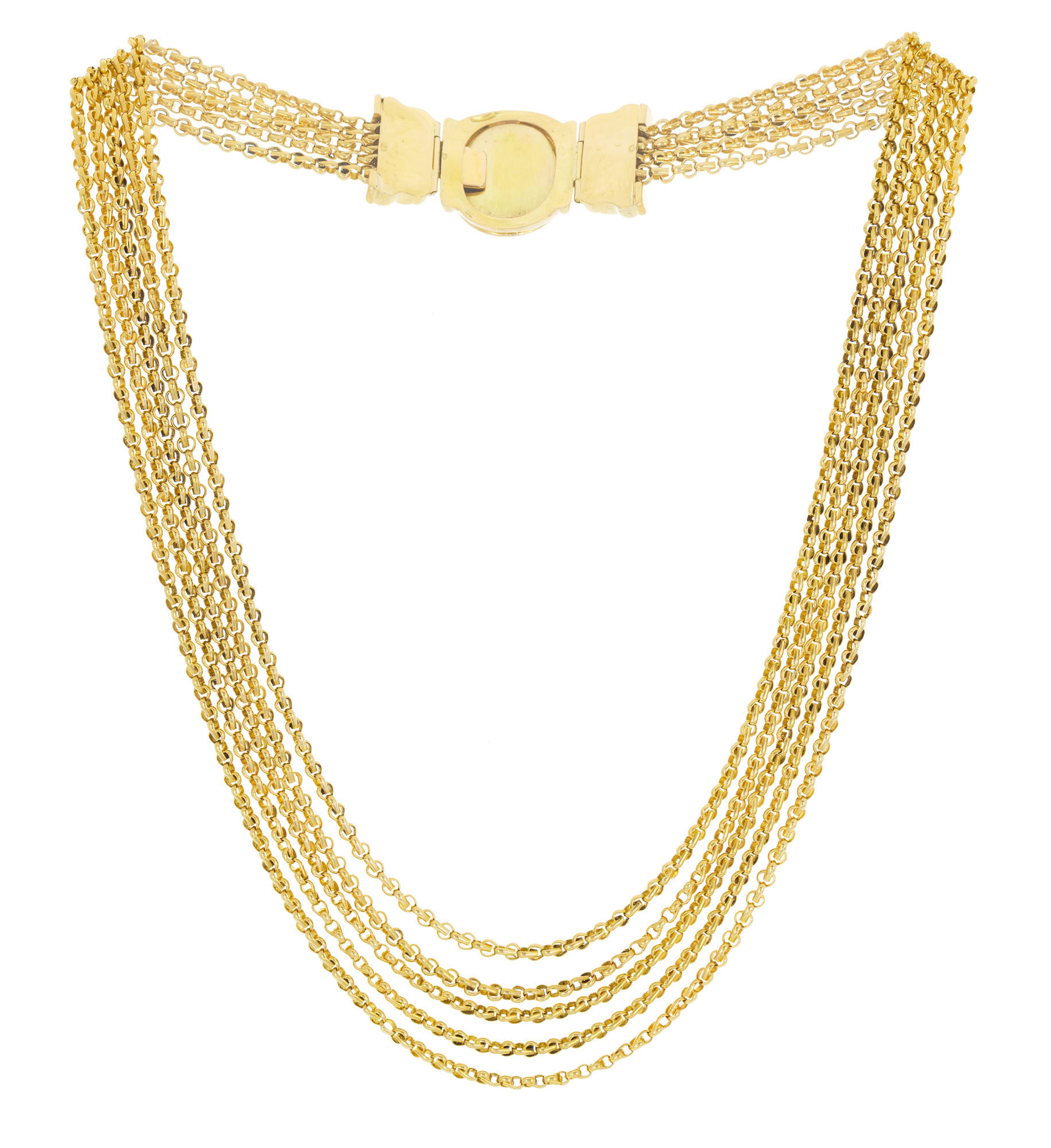 Collier multi rangs or 750 orné d'un camée sur… | Piguet