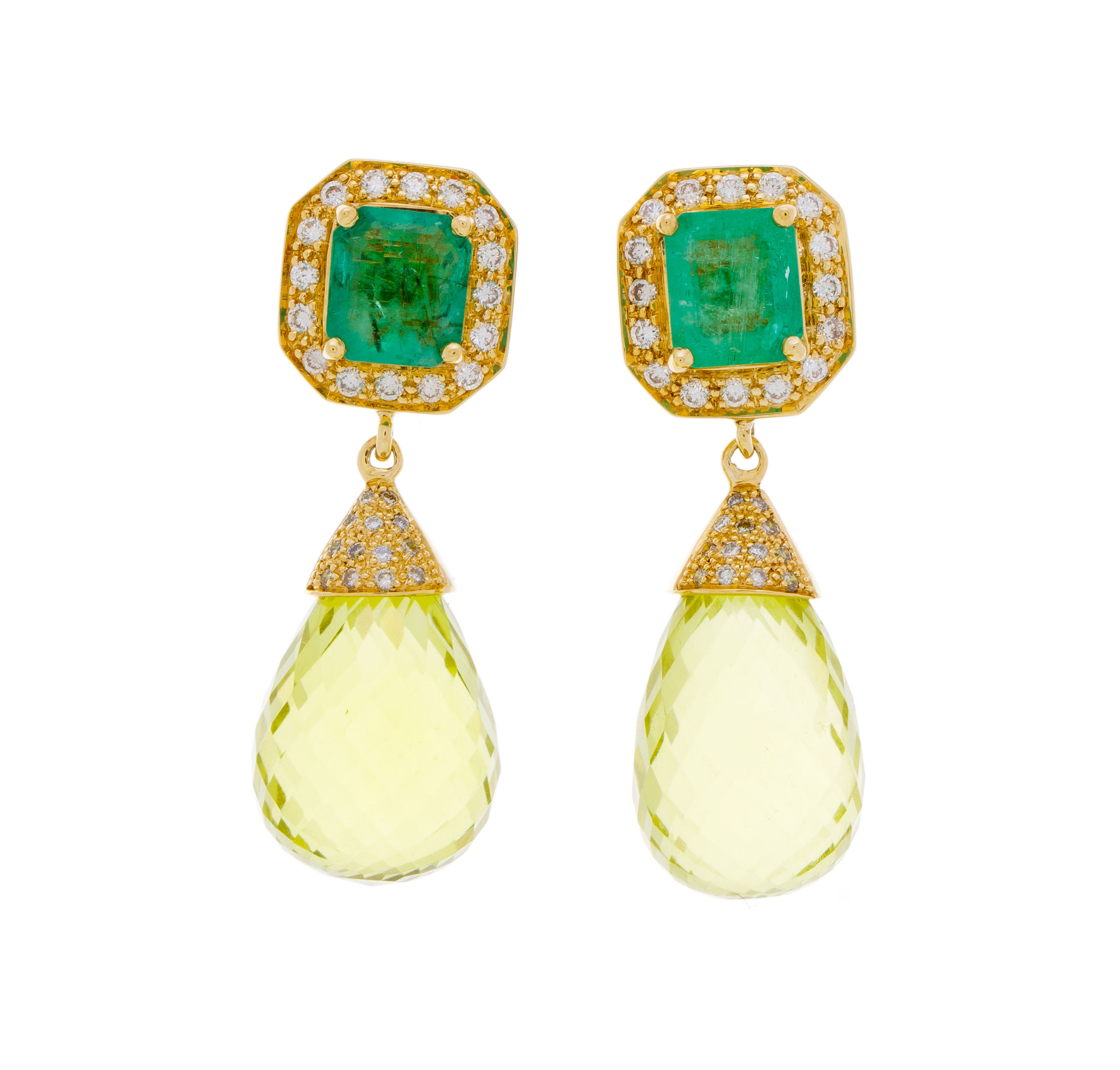 Paire de pendants d'oreilles or 750 sertis… | Piguet