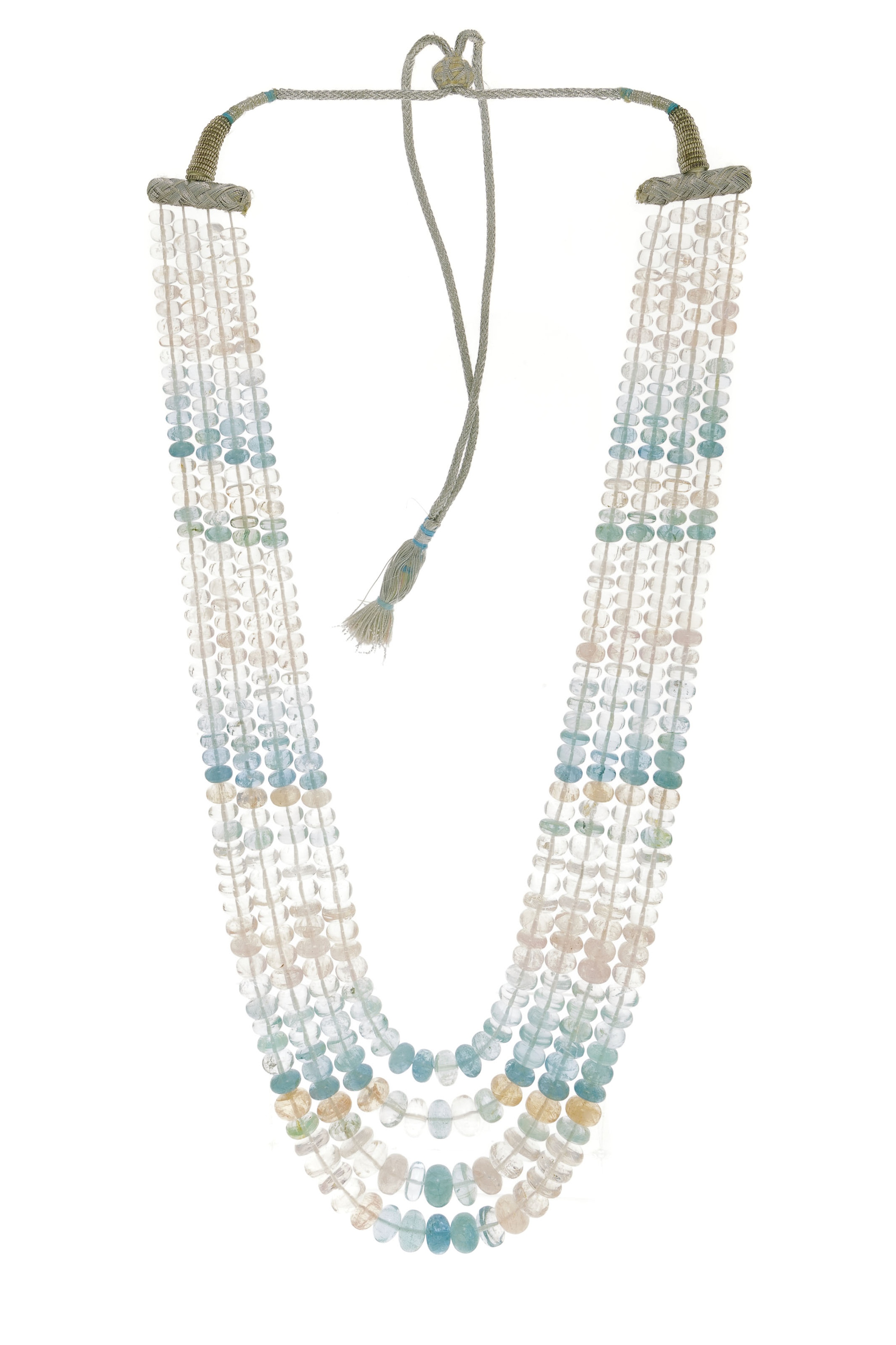 Collier 4 rangs de billes de quartz rose, cristal… | Piguet