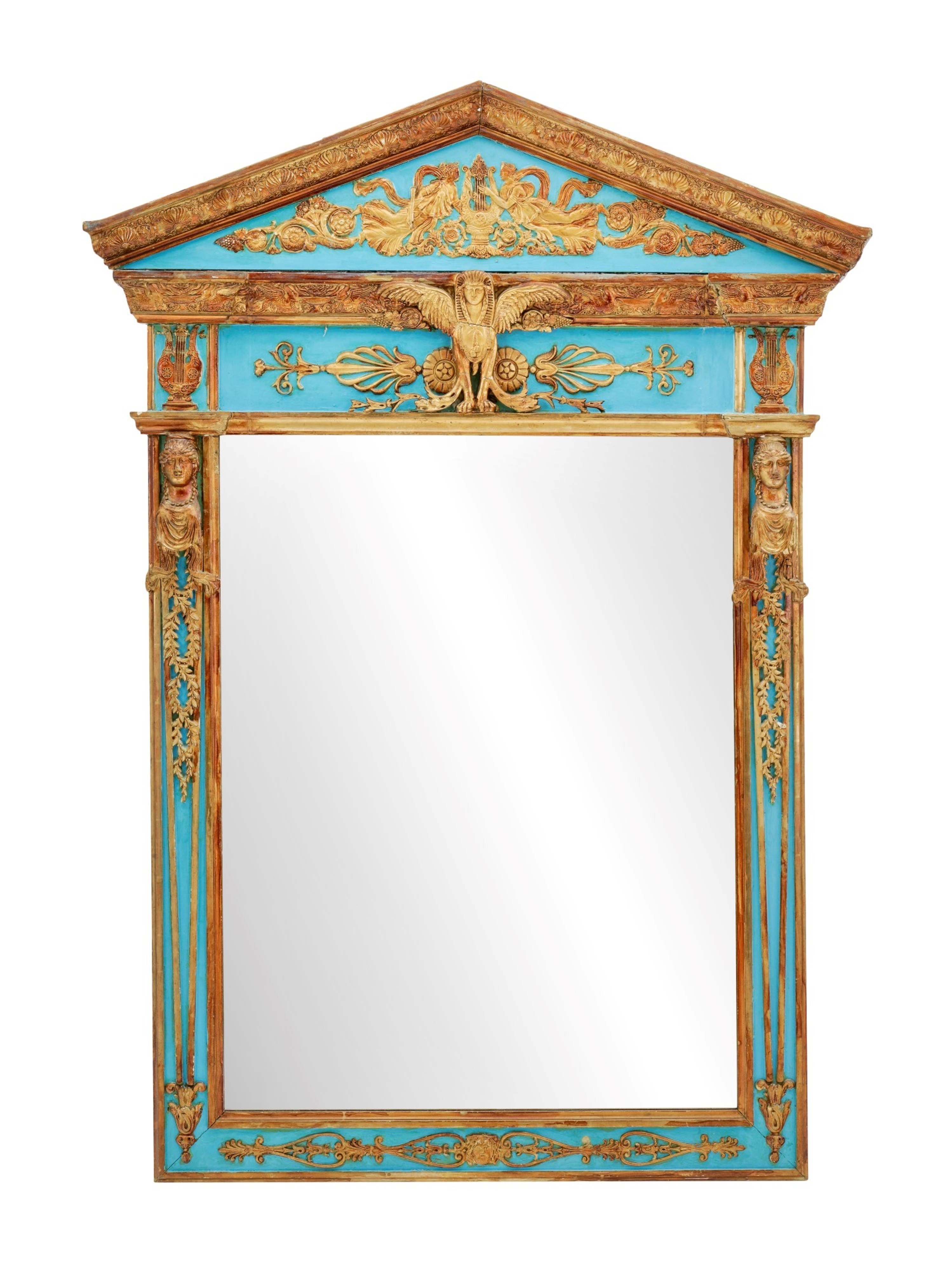 Miroir de style Empire, fin XIXe s., en bois et… | Piguet