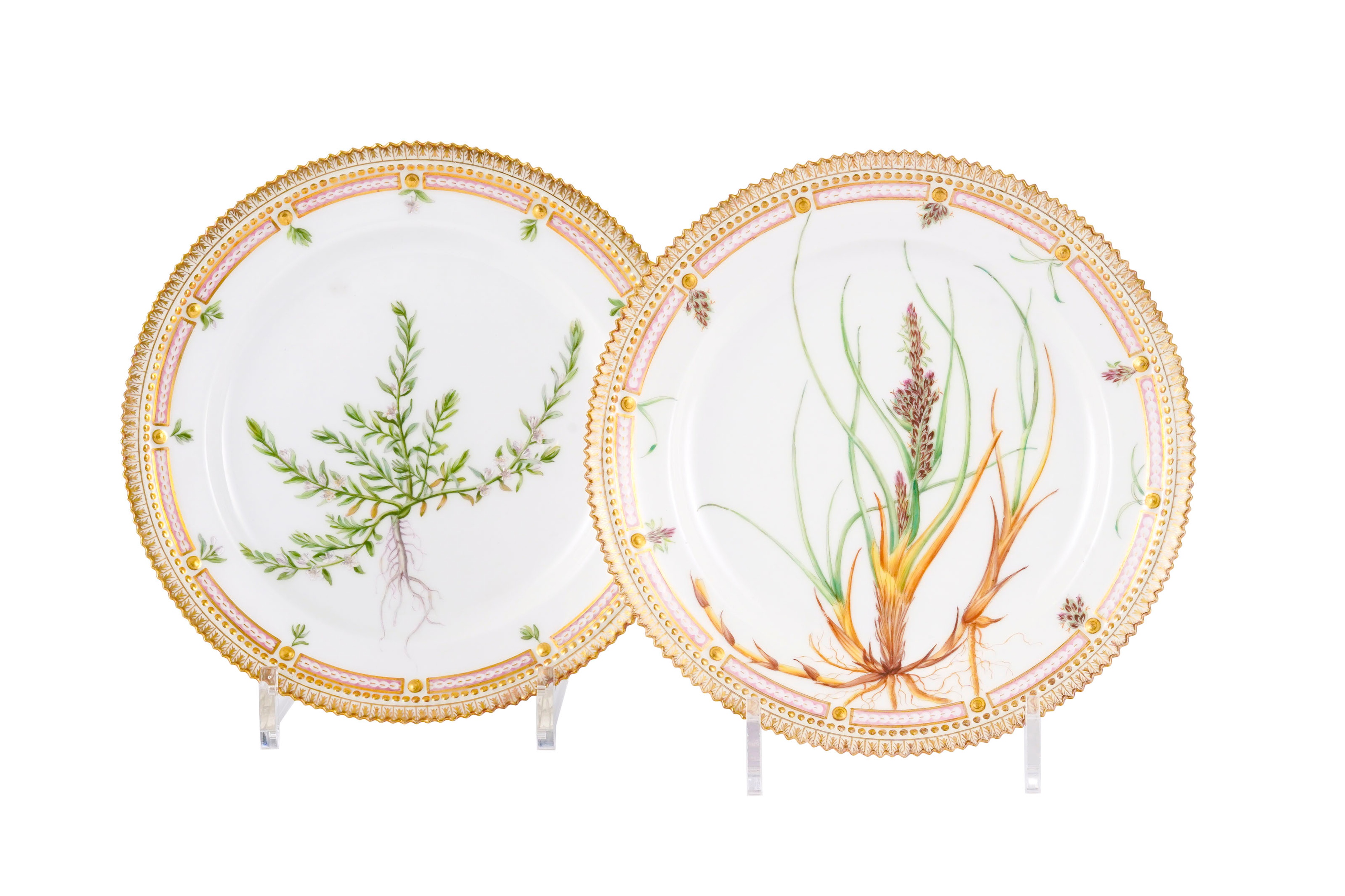 Suite de 2 assiettes à entremets Flora Danica en… | Piguet