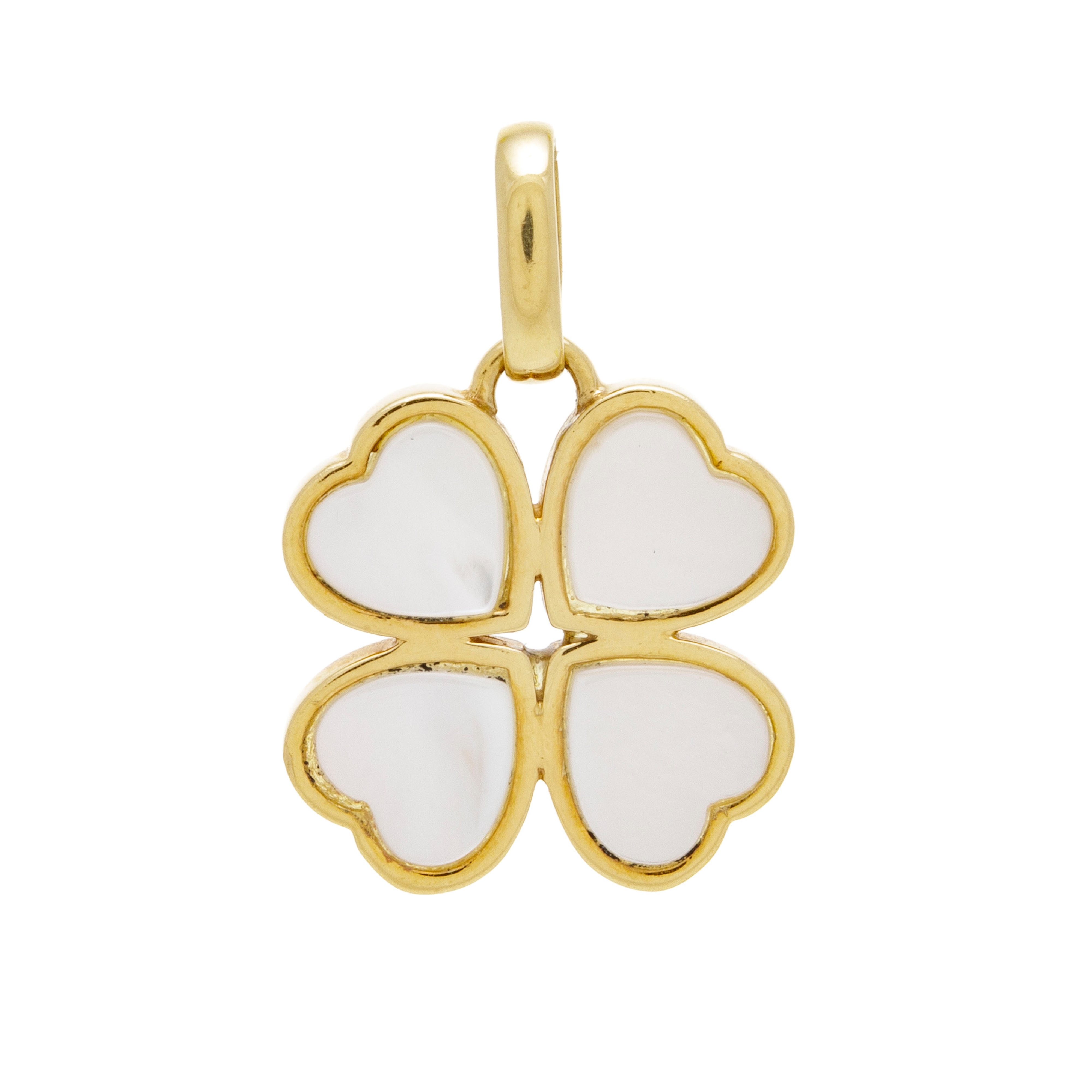 Pendentif trèfle à 4 feuilles or 750 et nacre, h.… | Piguet