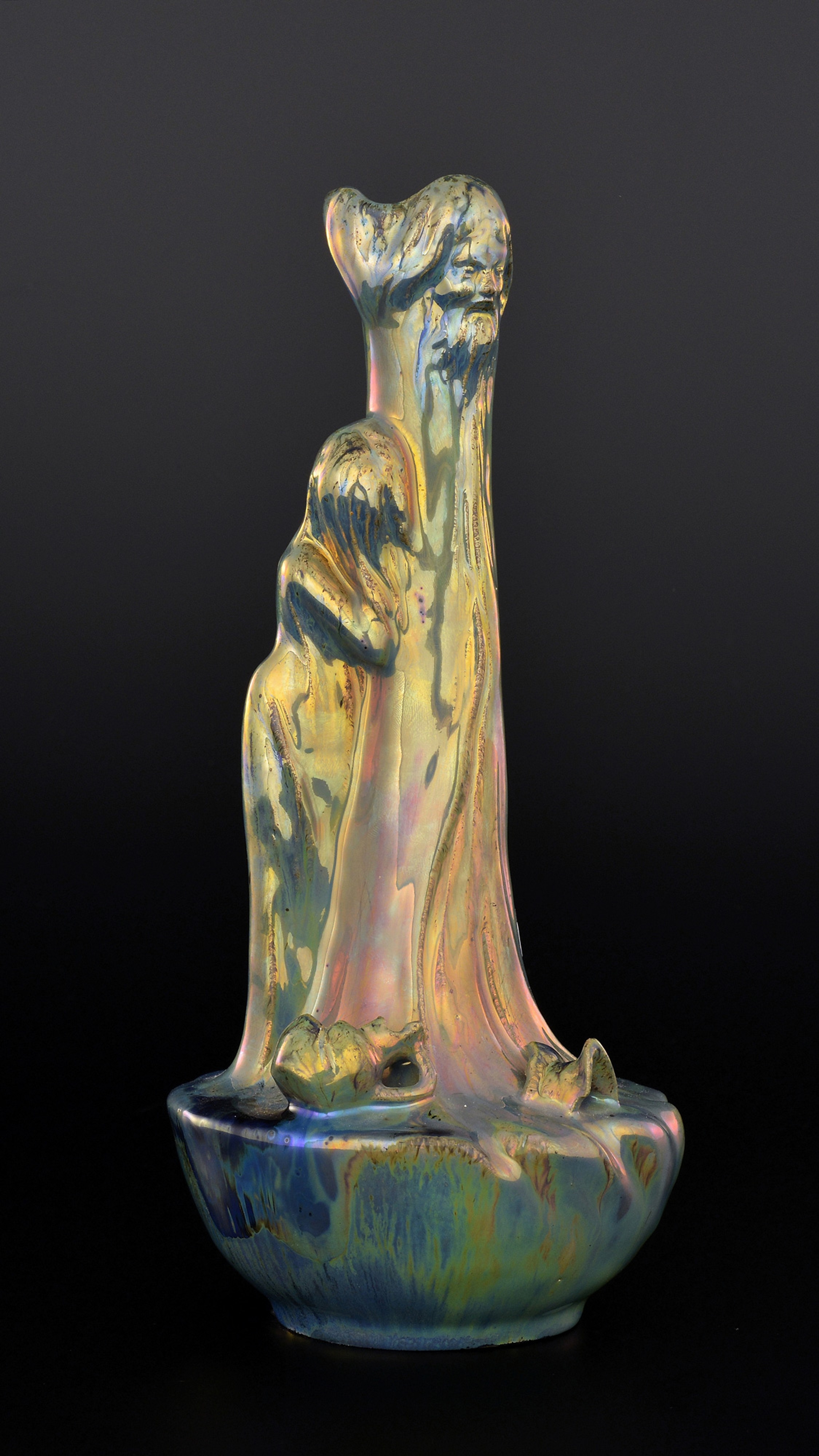 Vase en grès flammé bleu vert par Alphonse Cytère… | Piguet